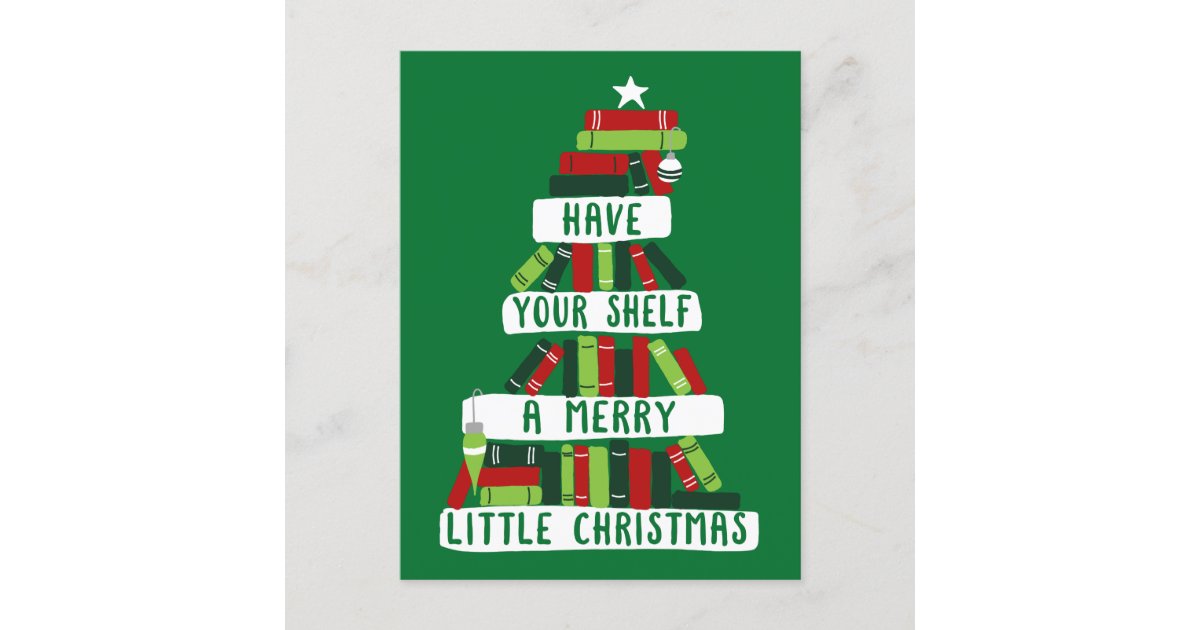 Readers and Book Lovers Christmas Tree Postcard | Zazzle