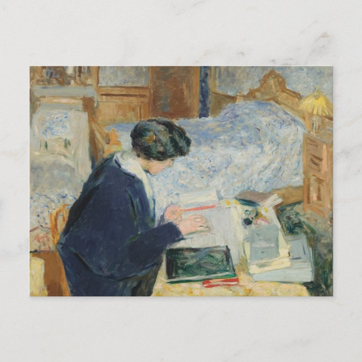 Reading Beside Her Bed Postcard | Zazzle.com