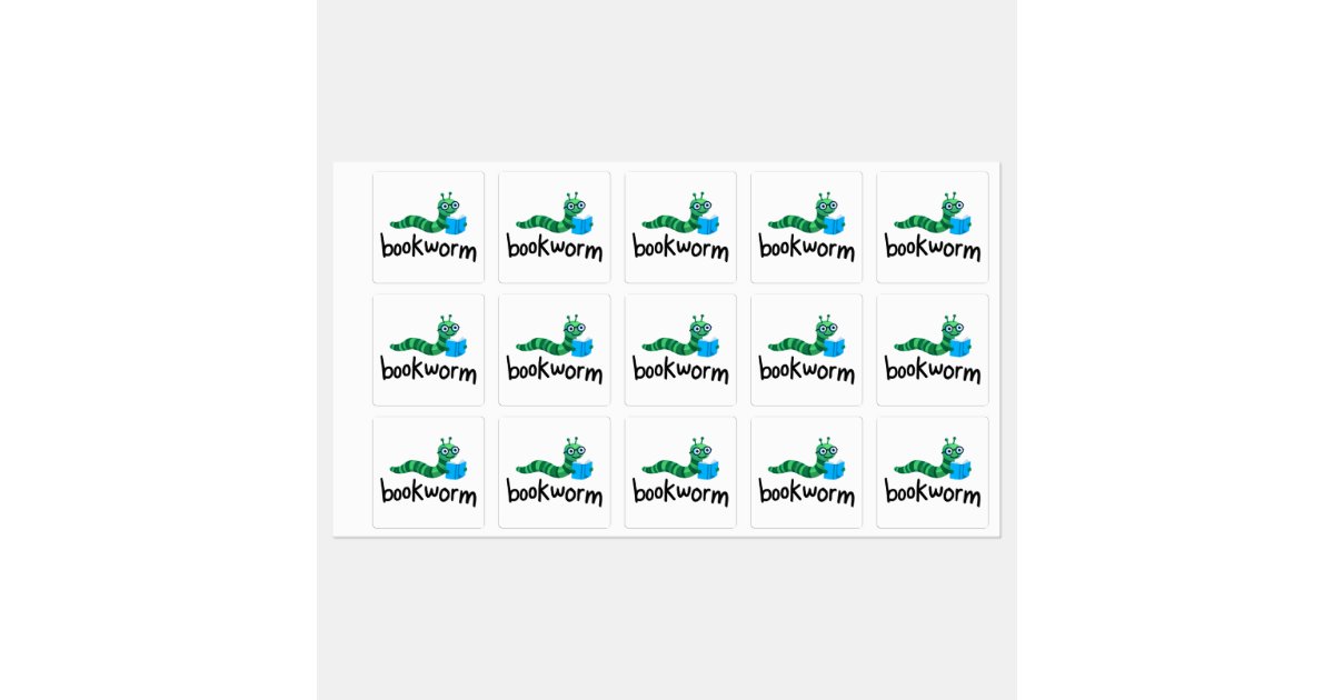 Reading Buddy Cute Bookworm With Book Labels | Zazzle