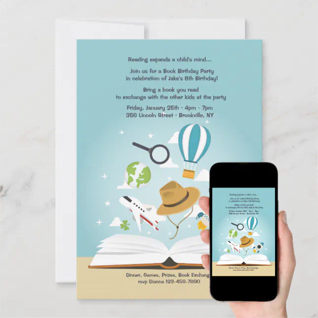 Reading Expands the Mind Invitation | Zazzle