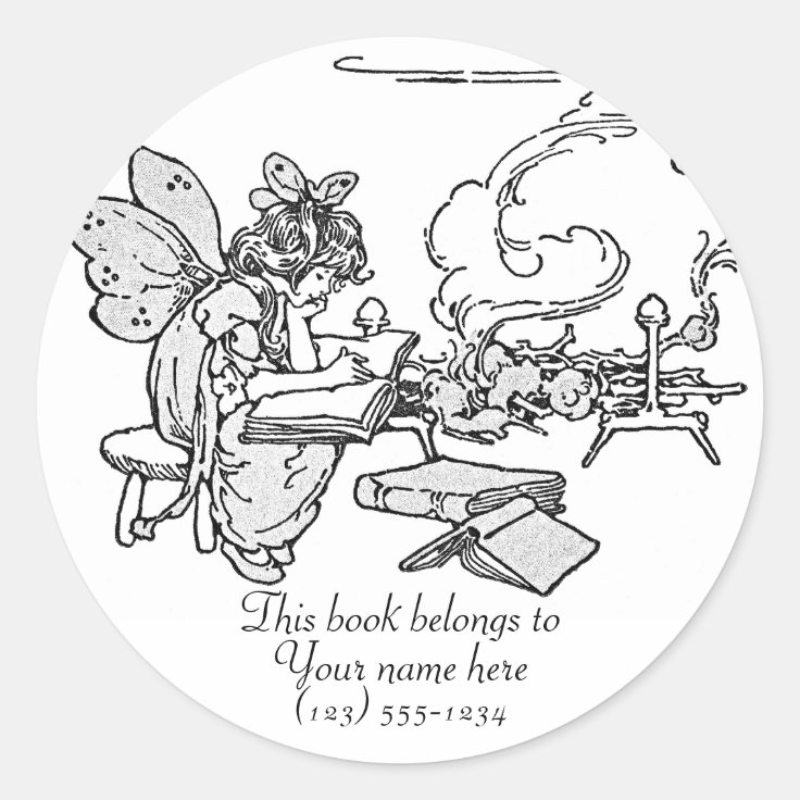 "Reading Fairy" Bookplate | Zazzle