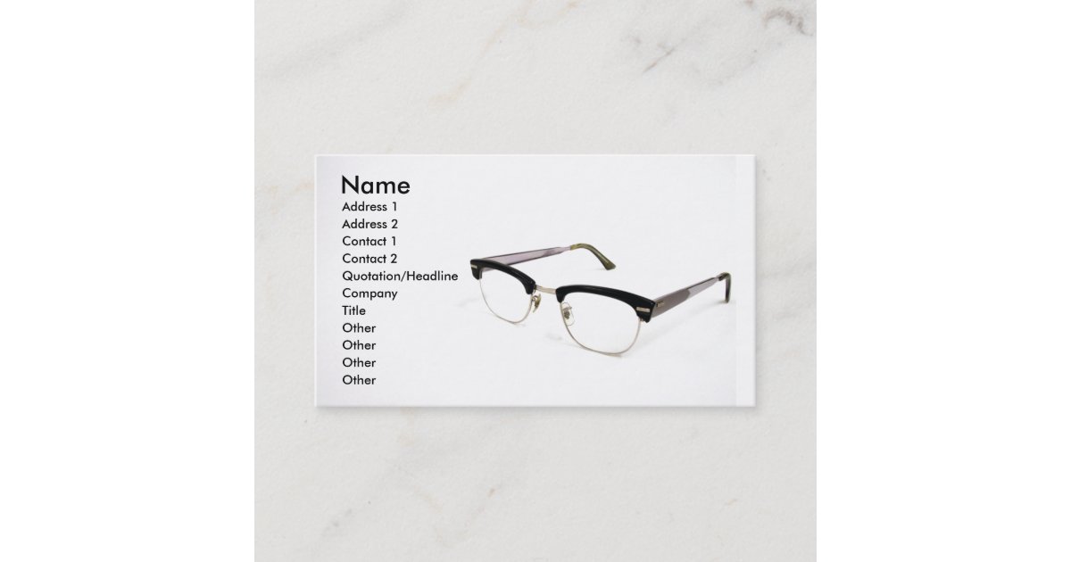 Reading Glasses Business Card | Zazzle