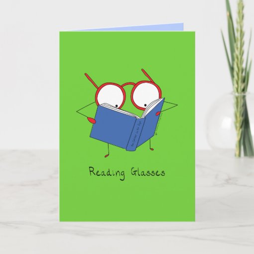 Reading Glasses - Eyeglasses & Book Greeting Card | Zazzle