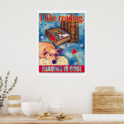 READING IS COOL POSTER | Zazzle