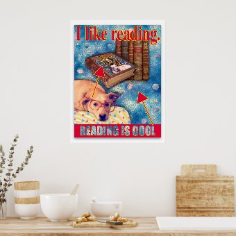 READING IS COOL POSTER | Zazzle