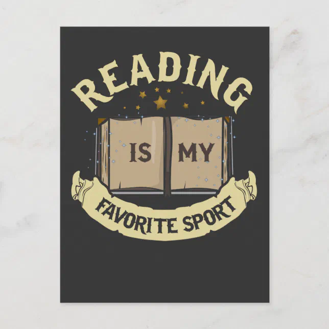 Reading Is My Favorite Sport Funny Book Reader Postcard | Zazzle