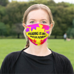 READING IS MY SUPER POWER FACE MASK | Zazzle