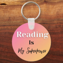Reading Is My Superpower Keychain | Zazzle