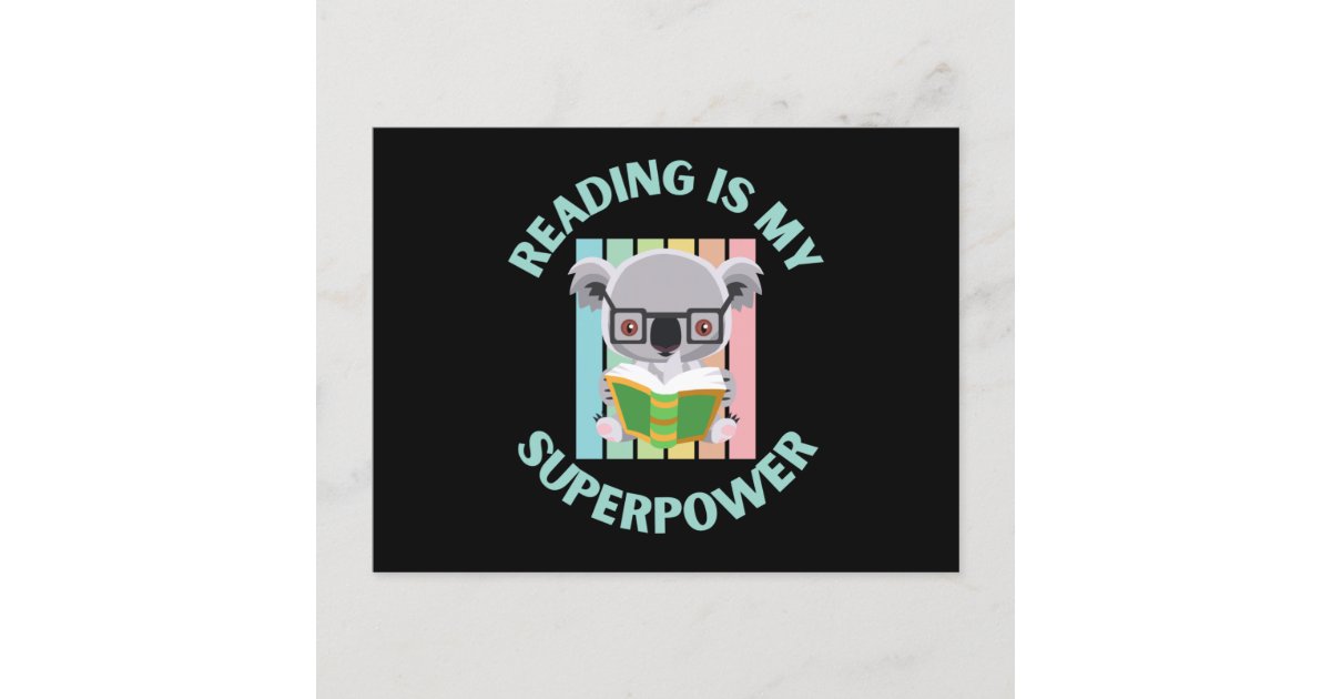 reading is my superpower postcard | Zazzle
