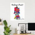 Reading is power superhero boy reading kids poster | Zazzle