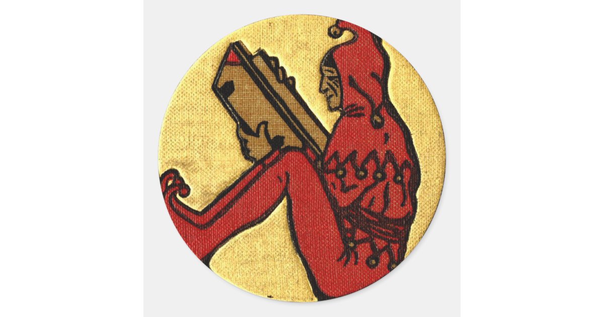 Reading Jester Classic Round Sticker | Zazzle