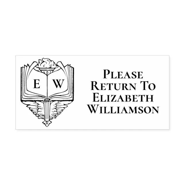 Reading Library Vintage Bookplate Please Return Self-inking Stamp | Zazzle