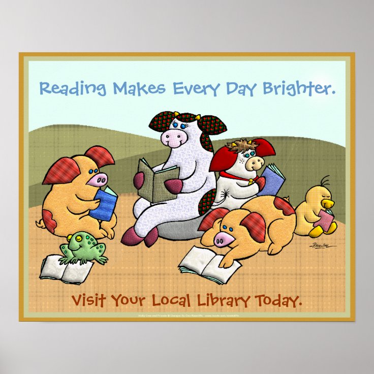 Reading Makes Every Day Brighter Poster | Zazzle