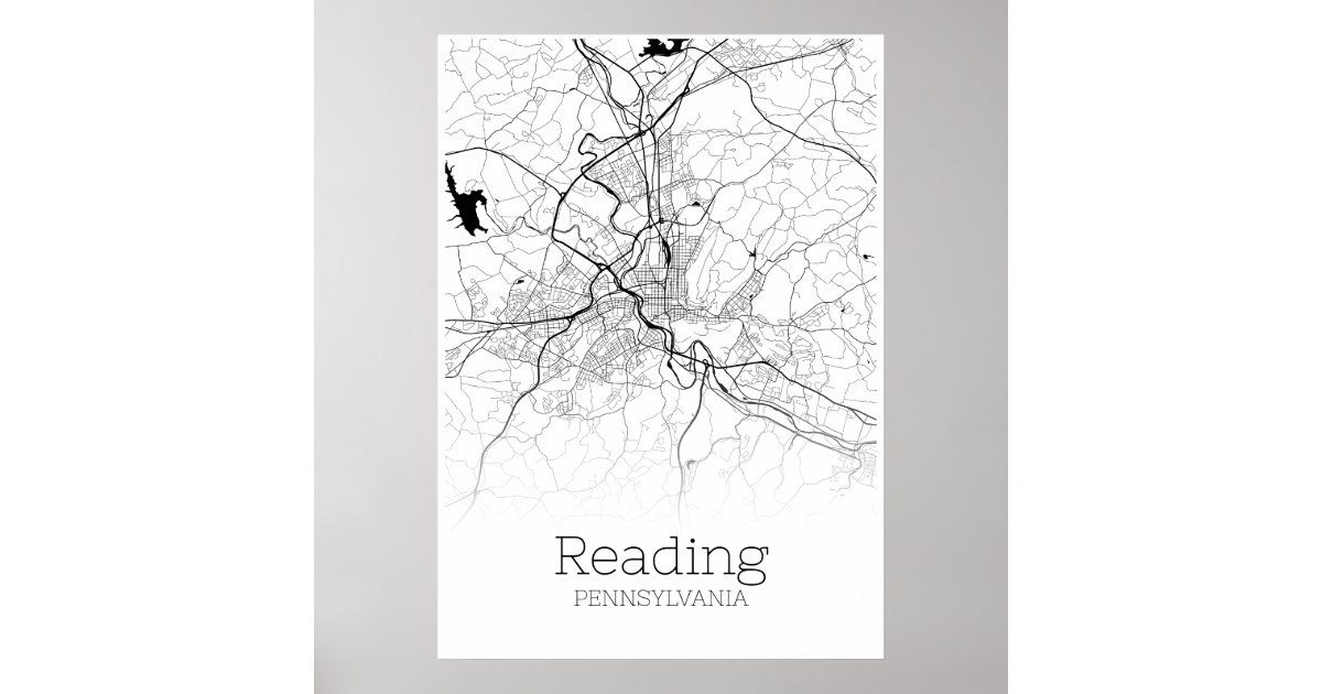 Reading Map - Pennsylvania - City Map Poster | Zazzle