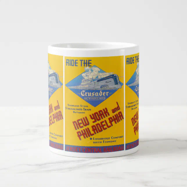 Reading Railroad Crusader Train 1937 Jumbo Mug | Zazzle
