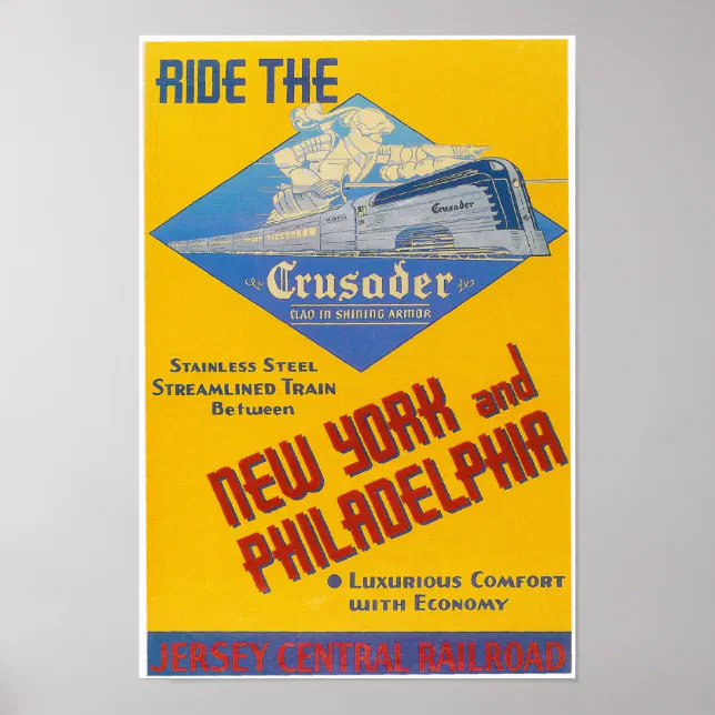 Reading Railroad Crusader Train 1937 Poster | Zazzle