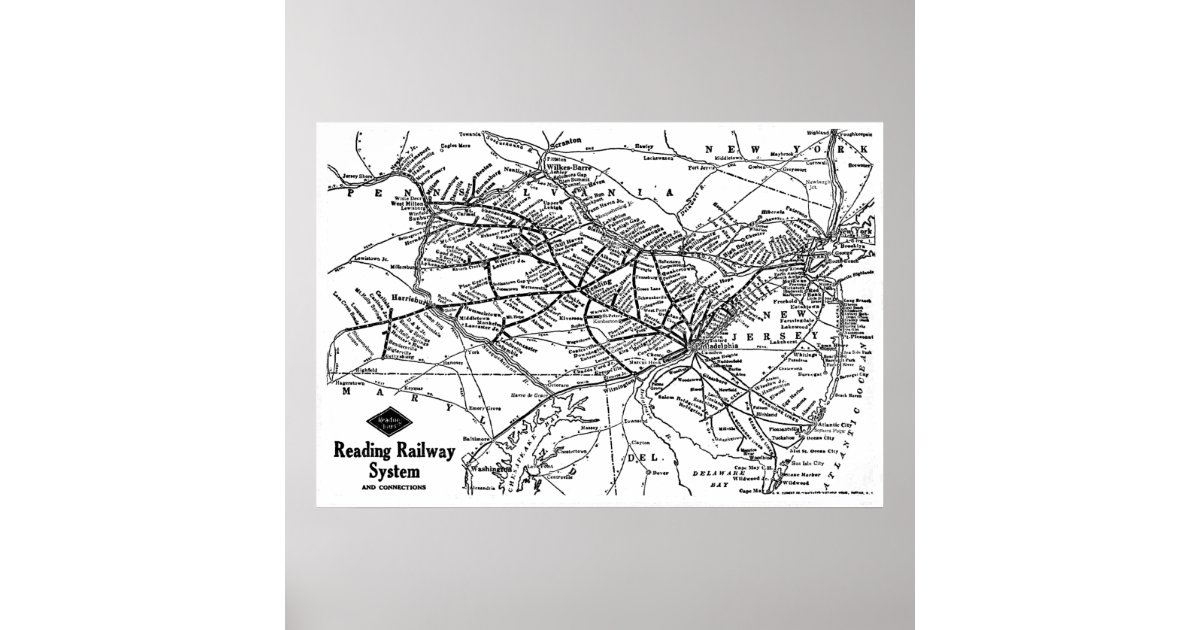 Reading Railway System Map Poster | Zazzle