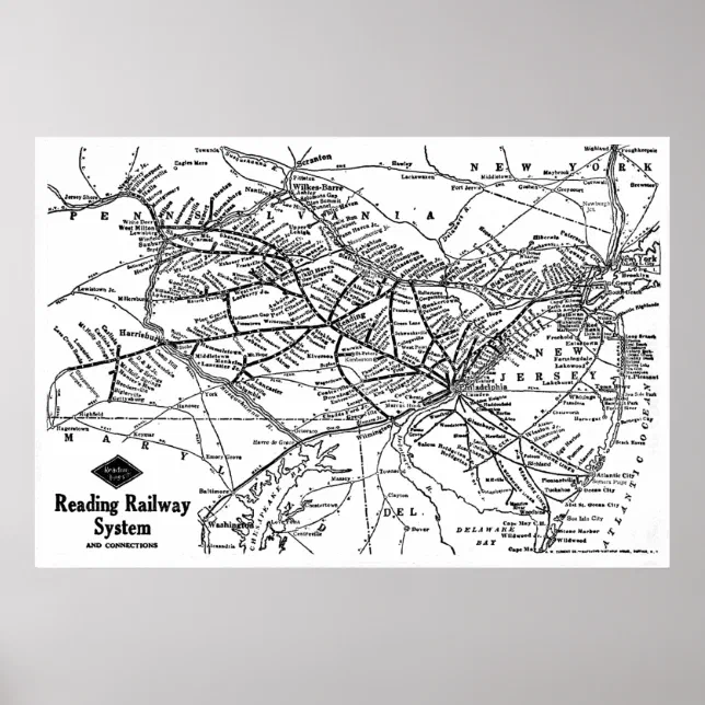 Reading Railway System Map Poster | Zazzle