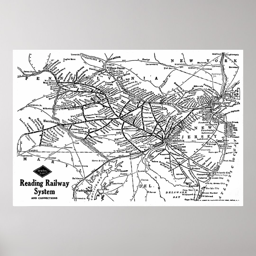 Reading Railway System Map Poster | Zazzle