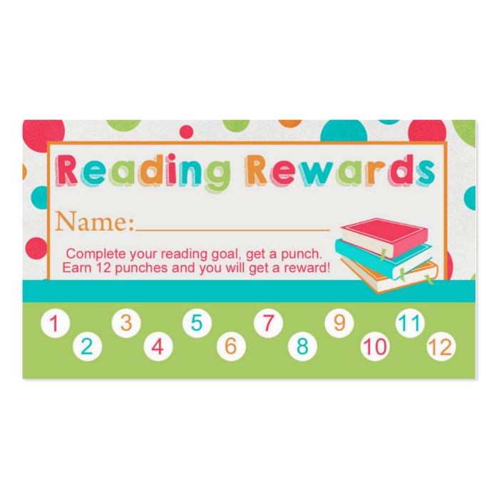 Reading Rewards Punch Card for Kids | Zazzle