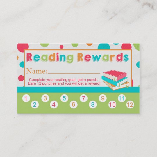 Reading Rewards Punch Card for Kids | Zazzle.com