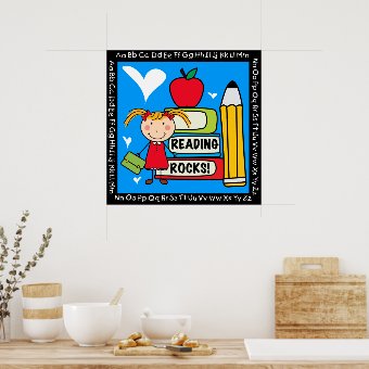 Reading Rocks Classroom Poster | Zazzle