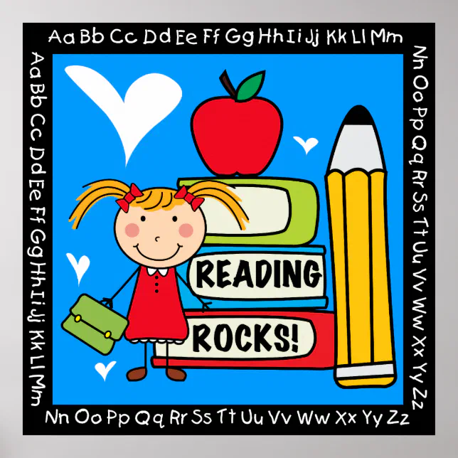 Reading Rocks Classroom Poster | Zazzle