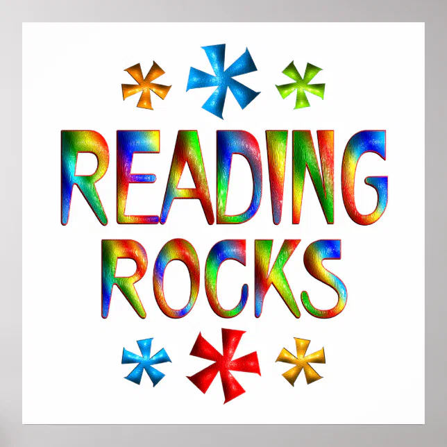 READING ROCKS POSTER | Zazzle