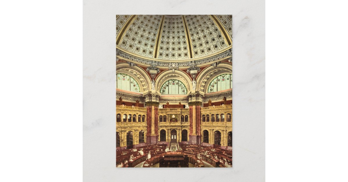 Reading room Library of Congress Washington Postcard | Zazzle