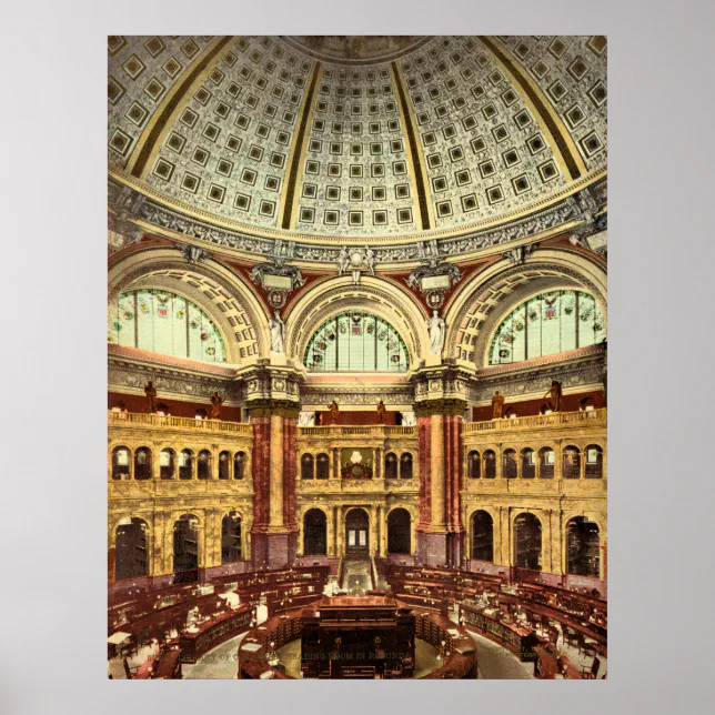 Reading room Library of Congress Washington Poster | Zazzle