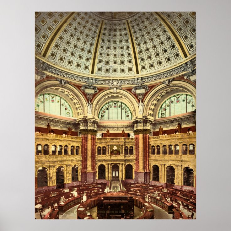 Reading room Library of Congress Washington Poster | Zazzle