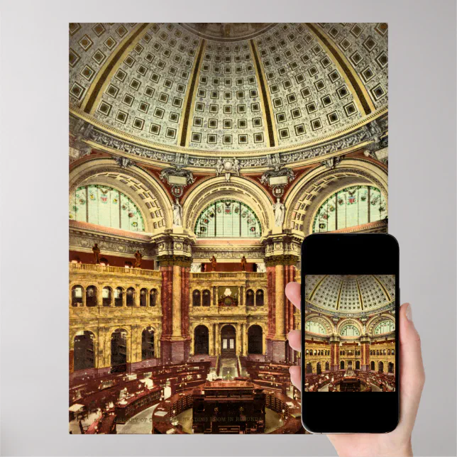 Reading room Library of Congress Washington Poster | Zazzle