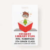 Reading School Library Hall Pass Badge | Zazzle