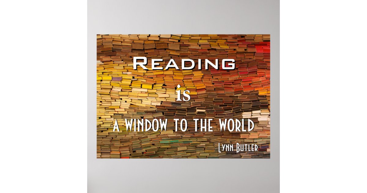 Reading Stack of Books Colorful Poster | Zazzle