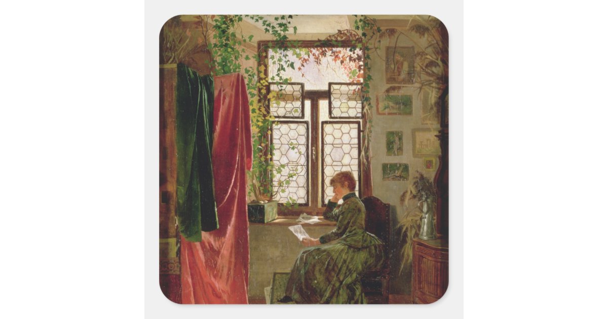 Reading the letter square sticker | Zazzle