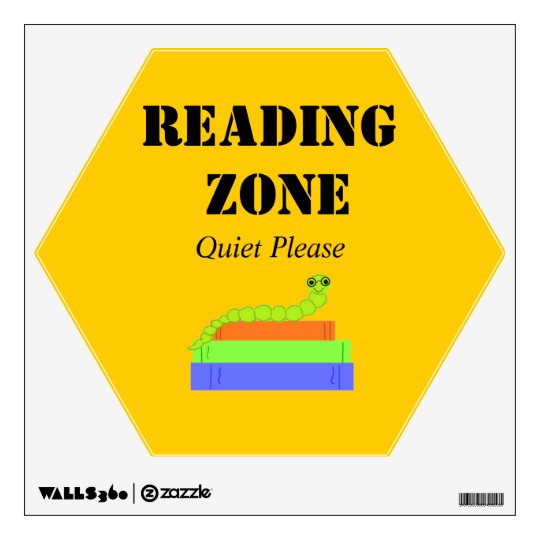 Reading Zone - Bookworm Wall Decal | Zazzle.com