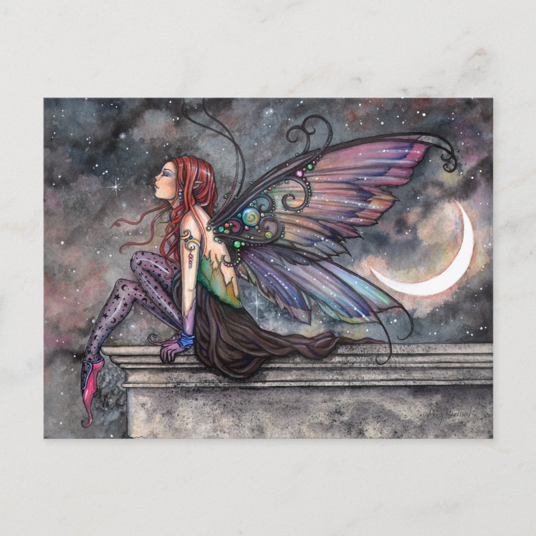Ready for Flight Mystical Celestial Fairy Art Postcard | Zazzle