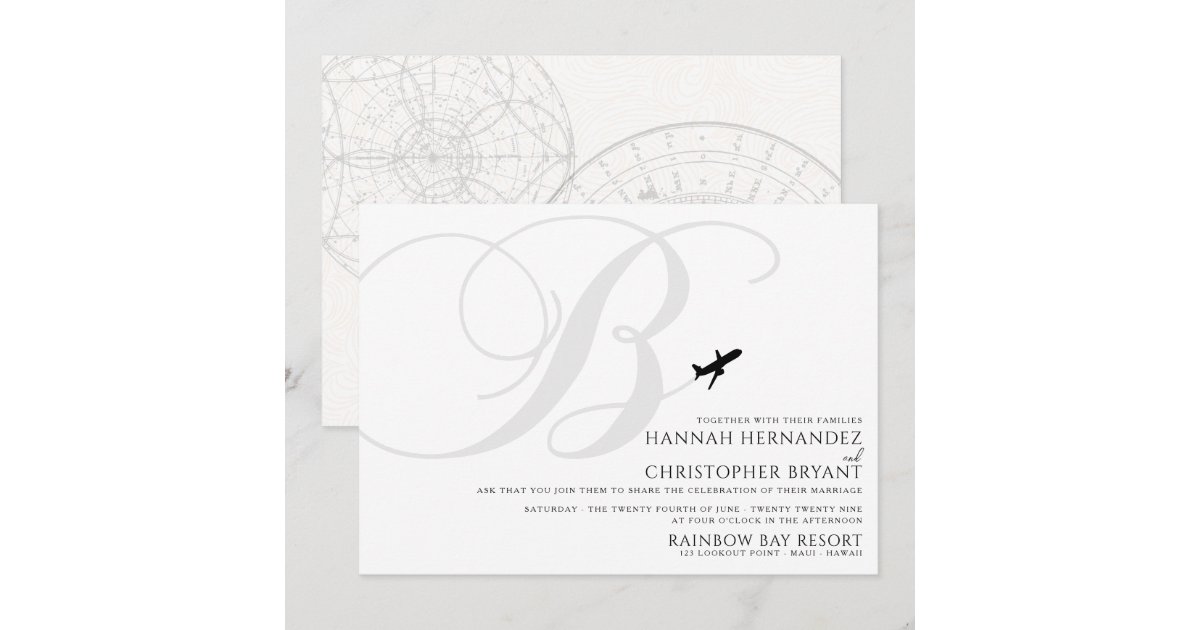 Ready for Take Off B Initial Wedding Invitation | Zazzle