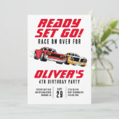 Ready Set Go! Cars Birthday Party Invitation | Zazzle