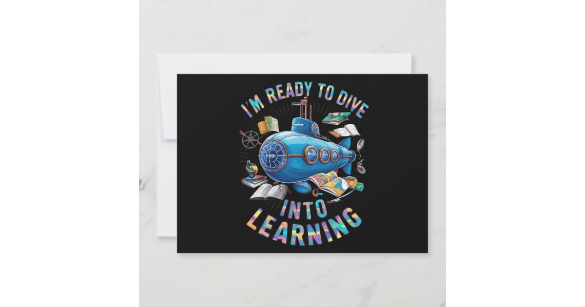Ready To Dive Into Learning Back School Submarine Invitation | Zazzle