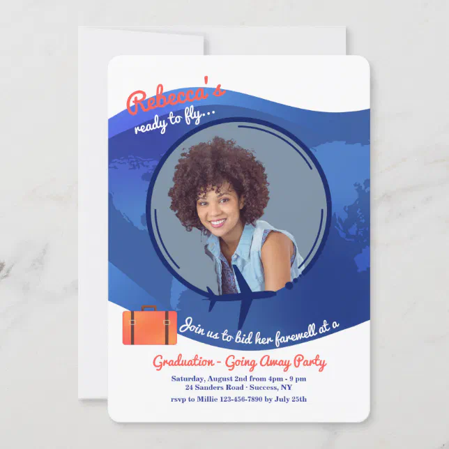 Ready to Fly Graduation Going Away Party Invitation | Zazzle