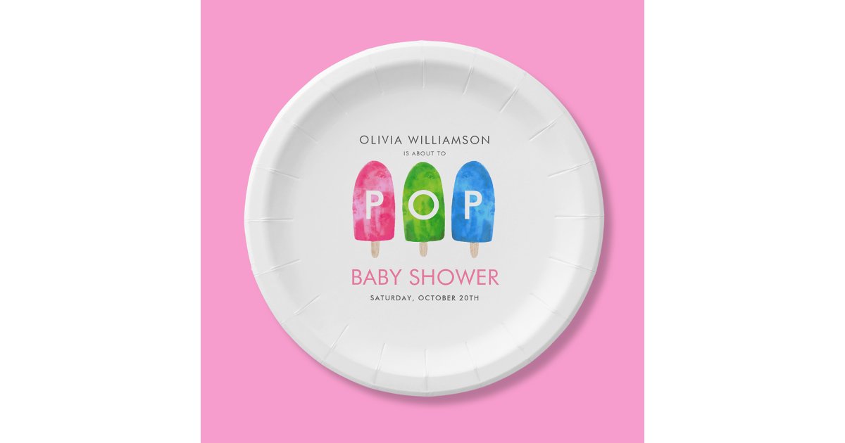 Ready to Pop colorful Popsicle Baby Shower Paper Plates | Zazzle