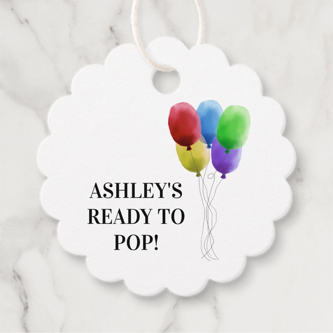 Ready to Pop Gift Tag, Balloon Gift Tag, Popcorn Favor Tags | Zazzle
