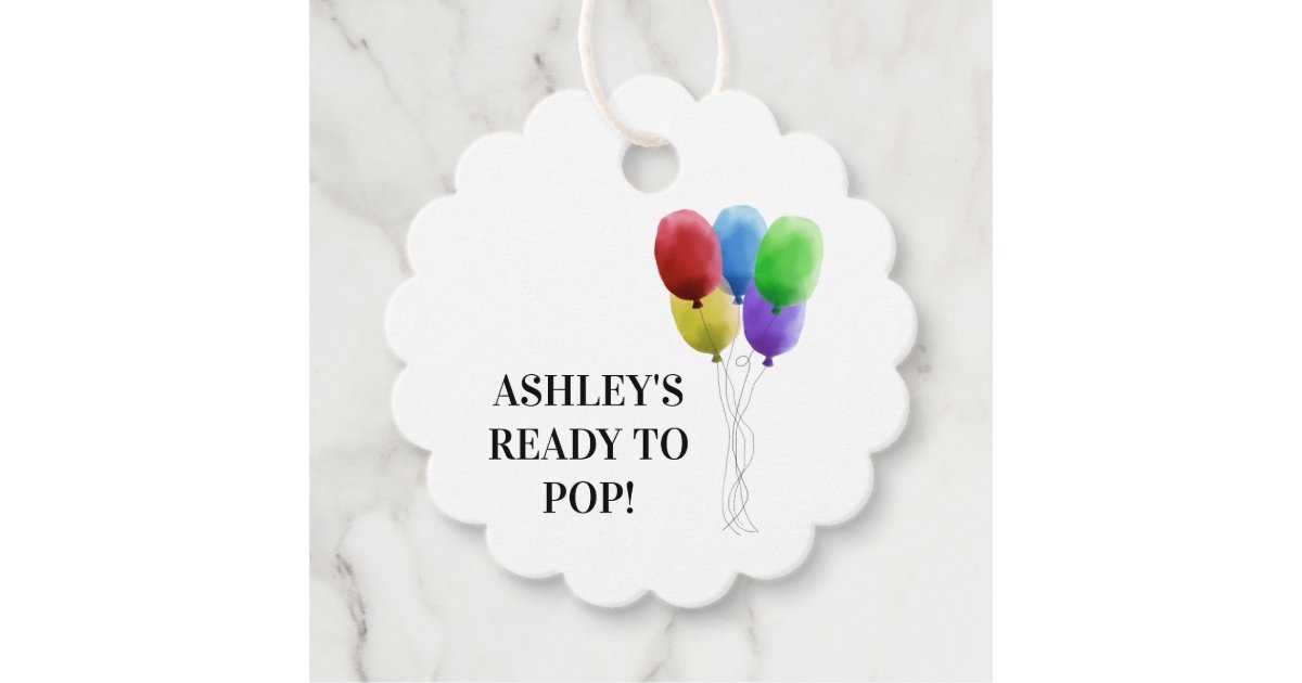 Ready to Pop Gift Tag, Balloon Gift Tag, Popcorn Favor Tags | Zazzle