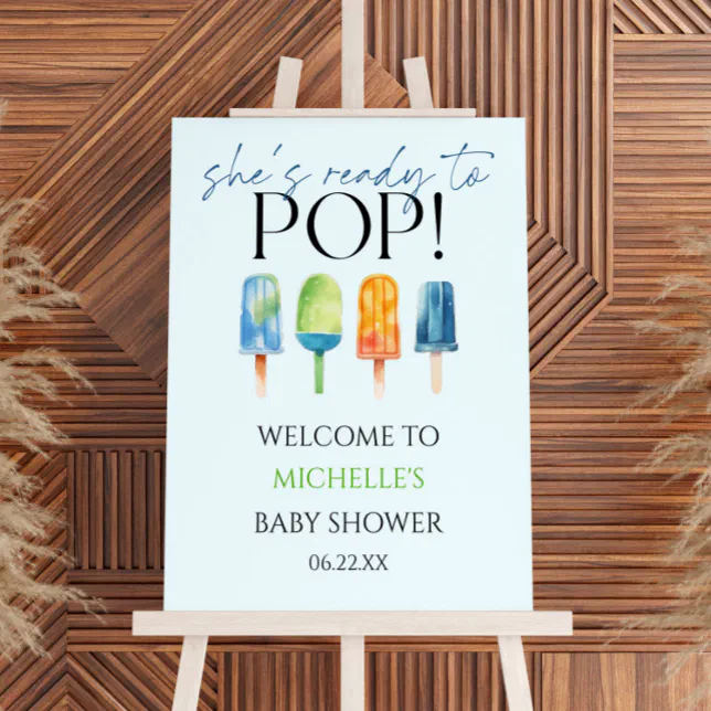 Ready To Pop Popsicle Baby Shower Welcome Sign | Zazzle