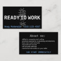 READY TO WORK.Job Search.Earn Money template Business Card | Zazzle