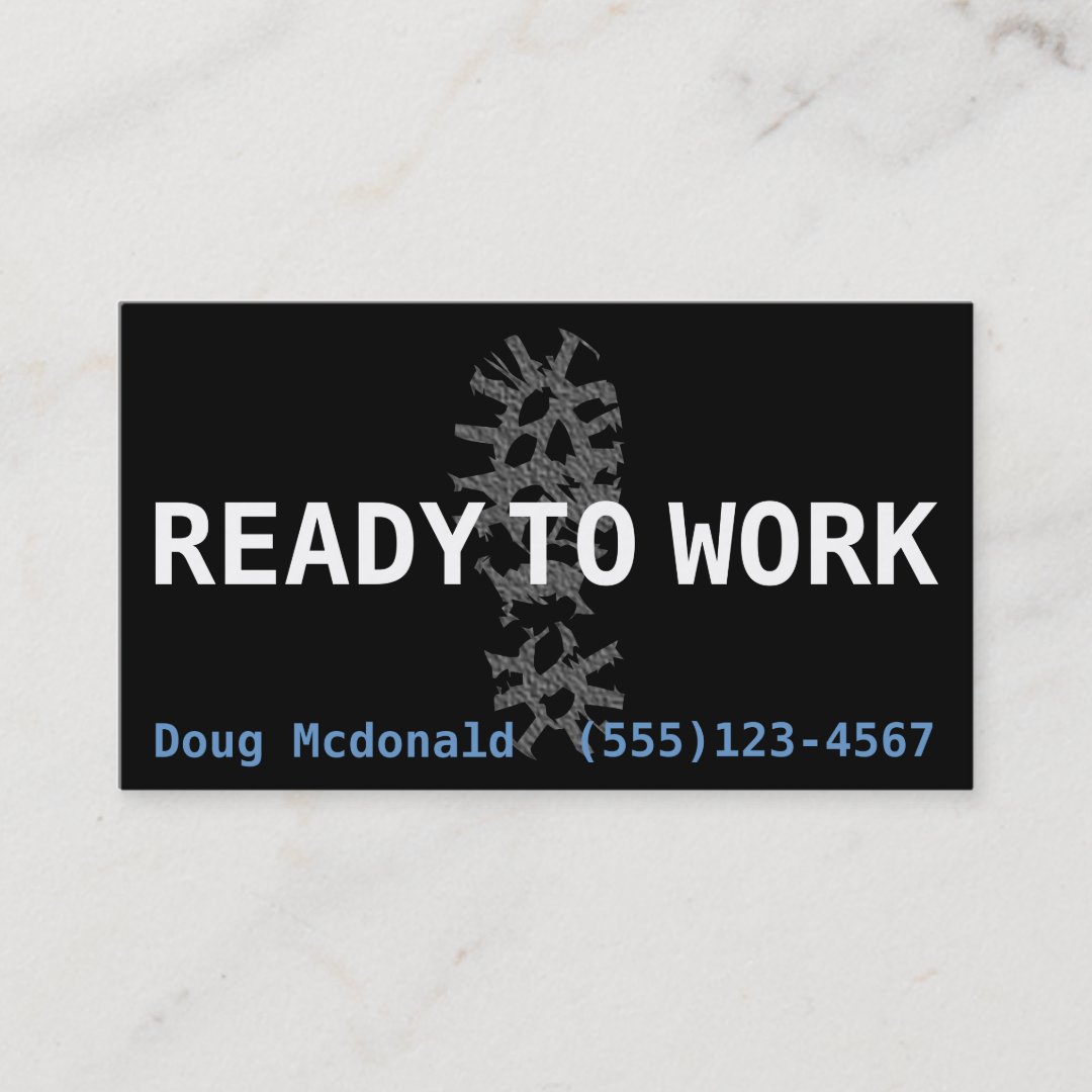 READY TO WORK.Job Search.Earn Money template Business Card | Zazzle