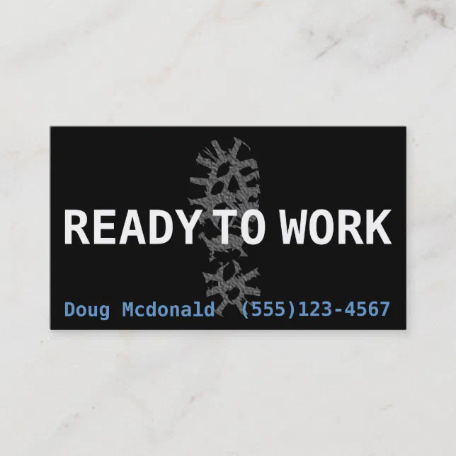 READY TO WORK.Job Search.Earn Money template Business Card | Zazzle