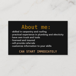 READY TO WORK now.Job Search.Make Money.Labor Business Card | Zazzle