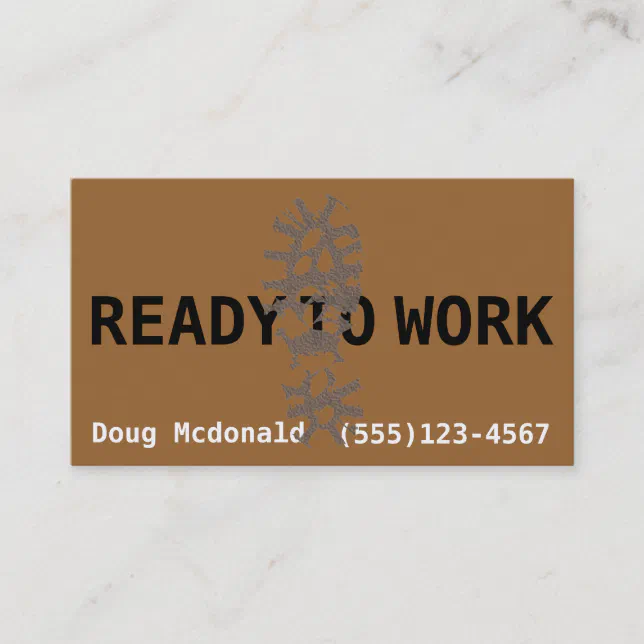 READY TO WORK now.Job Search.Make Money.Labor Business Card | Zazzle